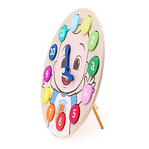 Toyland® Cocomelon Wooden Learning Clock Puzzle - Learn to Tell The Time - Toddler Toys Age 3+
