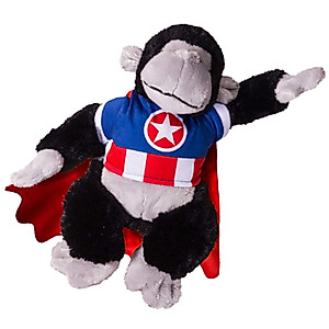 Bear Icon Hero with Cape T-Shirt Teddy Bear Clothes Fits Most 8"-10" Stuffed Animals