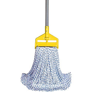 Rubbermaid Commercial Products Invader Fiberglass Wet Mop Handle, 60-Inch, Blue, Heavy Duty Mop Head Replacement Handle for Industrial/Household Floor Cleaning, Quick Change Mop Head Handle