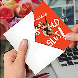 NobleWorks - 1 Sassy Happy Birthday Card Funny - Hilarious Grown-Up Card for Women, Wife, Stationery Humor - Old Lady C7020BDG