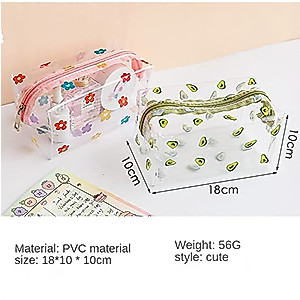 Cute Pencil Case Preppy Floral Pencil Pouch Big Capacity Preppy Stuffs Gift Clear Kawaii Makeup Cosmetic Travel Bag (floral)