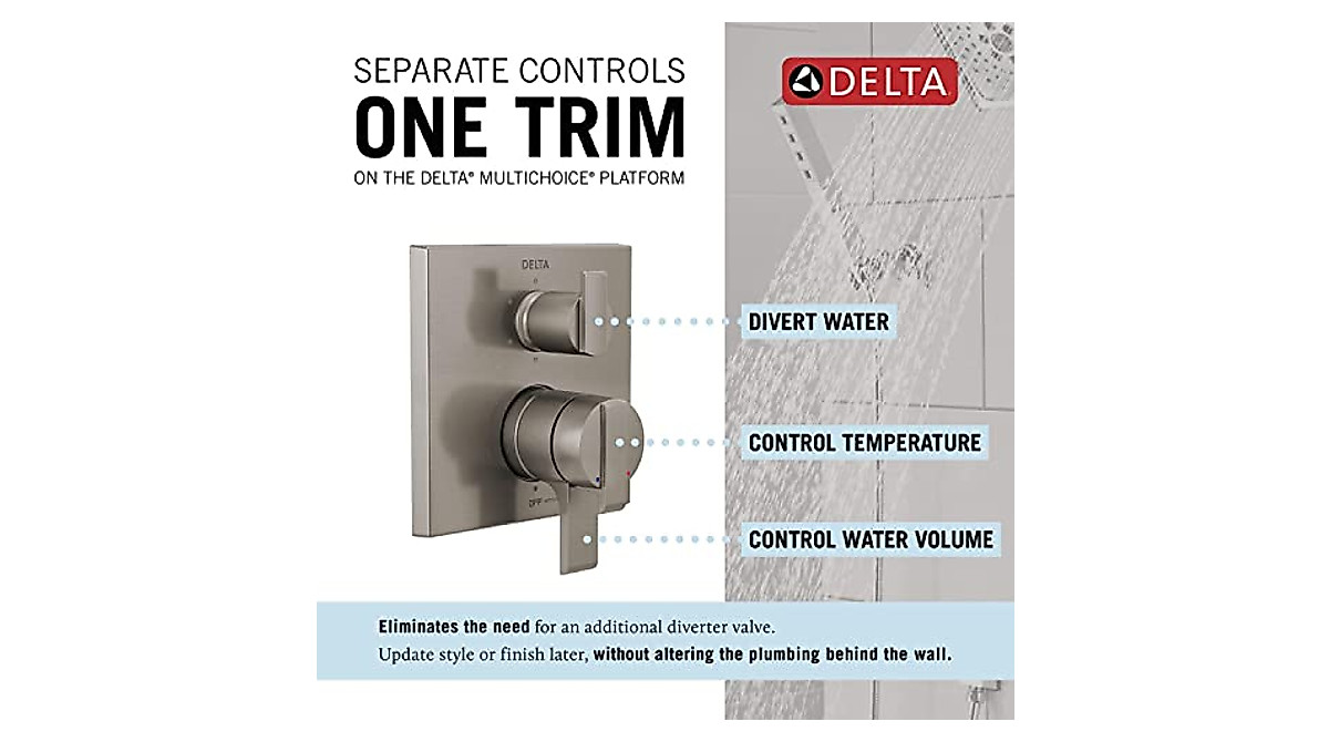 Delta Faucet Modern 6-Setting Shower Diverter Trim Kit - Stainless