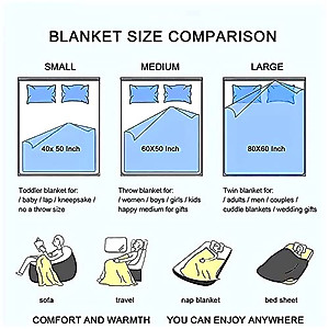 UYOKTTM Flannel Blanket Comfy Lightweight Warm Throw Blanket All Seasons Bedding for Sofa Living Room 50"X40"