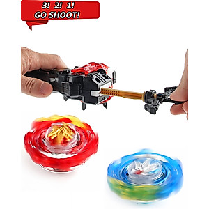 Desamvap Bey Battling Tops Burst Power Custom Sword Launcher, Bey Launcher LR Left Right Spin DB Layer System B-200 Xiphoid Xcalibur Compatible with All Bey Burst Series (Black)