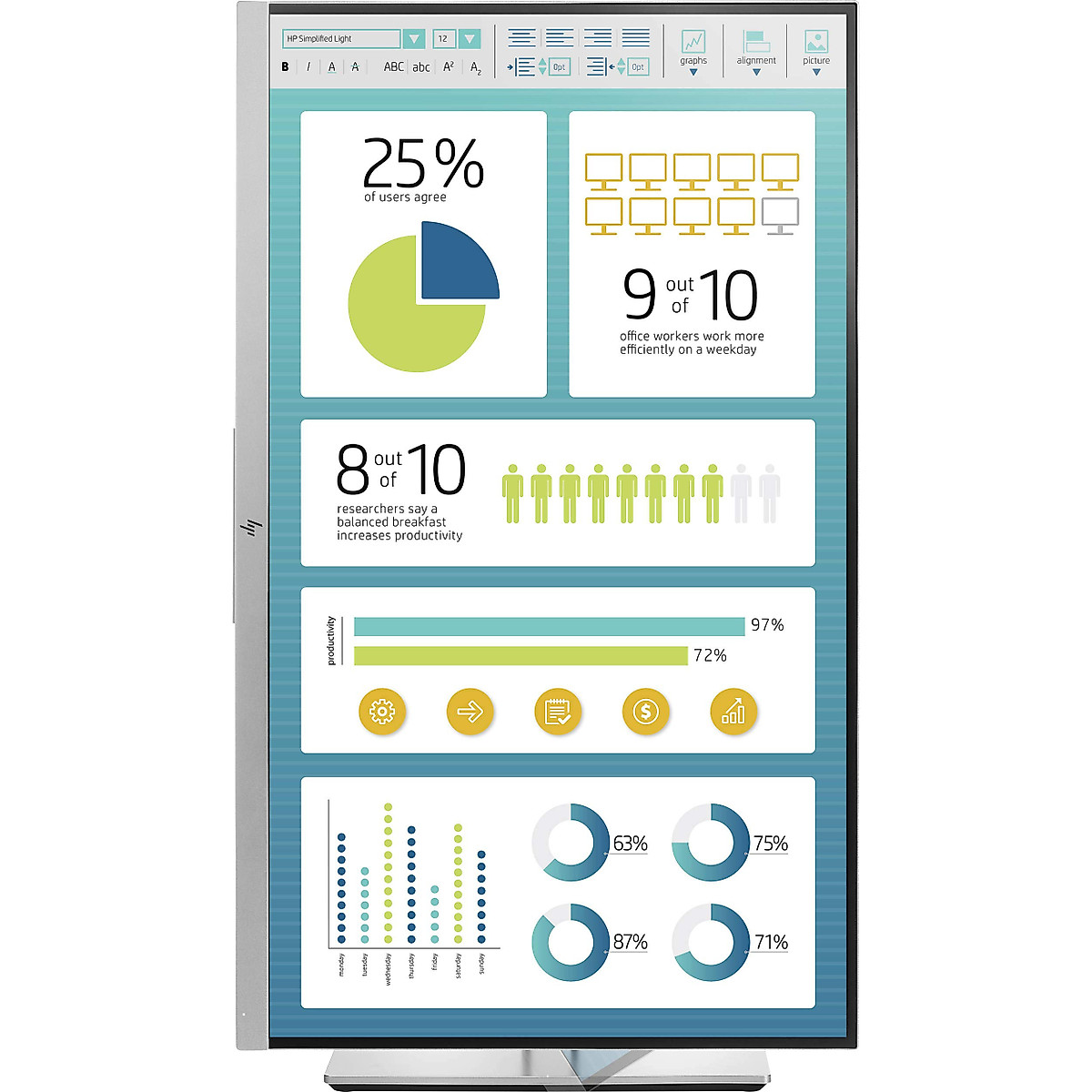 HP EliteDisplay E273 27 Inch FHD (1920 x 1080) LED Backlit IPS Monitor (1FH50A8#ABA) Bundle with HDMI Port, VGA Port, DisplayPort, 6-feet HDMI Cable and LCD Cleaning Kit