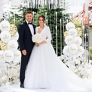 50Pcs Engagement Balloons, Engagement Party Decorations, He Asked balloons, She Said Yes Balloons, Gold Confetti Latex Balloon, Bridal Shower Engagement, Wedding Party Decoration