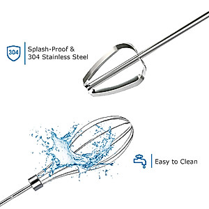 LHBD Cordless Hand Mixer- Electric Whisk USB Rechargeable Handheld Electric Mixing with 3 Speed Self-Control,304 Stainless Steel Egg Beaters & Balloon Whisk for Gifts,Tarts,Pancakes (black)