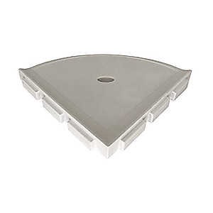 Questech Décor 8 Inch Corner Shower Shelf and 5 Inch Shower Caddy Soap Dish, Metro Lugged Back for New Construction, Mounted Bathroom Shower Organizer, Gray Matte