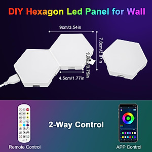 Neoglint 8 Pack Hexagon Lights - RGB Led Hex Lights for Wall with Smart APP Remote Control & Music Sync, Led Wall Light Decor for Gaming Room, Bedroom, Living Room