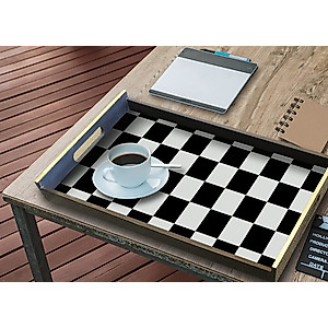 JZ·HOME 1339 Black White Mosaic Trellis Peel and Stick Wallpaper 17.7"x 9.8ft Square Lattice Self-Adhesive Checkered Contact Paper Shelf Liner Kitchen Backsplash Home Decor