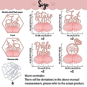 Rose Gold Bachelorette Honeycomb Centerpieces Wedding Bachelorette Table Decorations Bridal Shower Engagement Decorations We're Engaged Bachelorette Table Decorations 8 Pcs