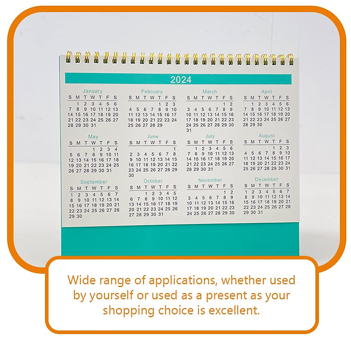 Alipis 2024 Desk Calendar Paper Office Coil Ledger