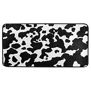 Cow Print Animal Skin Area Rug Non-Slip Washable Soft Floor Mat Carpet for Kitchen Bedroom Living Room Bathroom Home Decor,39x20 Inch