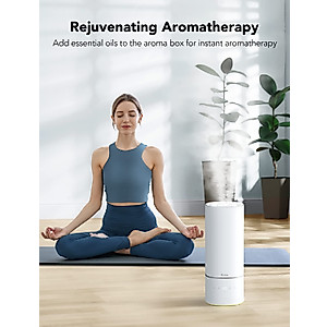 Govee 6L Smart WiFi Humidifiers for Bedroom Large Room Plants, Top Fill Cool Mist Humidifier with App Control, Auto Mode with Sensor, Essential Oil Diffusers and Night Light, Works with Alexa