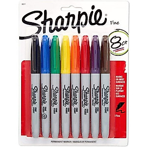 Sharpie Permanent Marker Fine Tip [30217PP] 8 Count (Pack of 3) 24 Markers Total