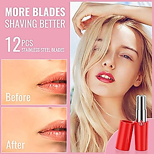 Vimdiff Facial Hair Removal for Women, Painless Hair Removal Device for Sensitive Skin, Face Razor Trimmer Shaving for Peach Fuzz/Chin/Upper Lip, 6 Hours of Usage Time