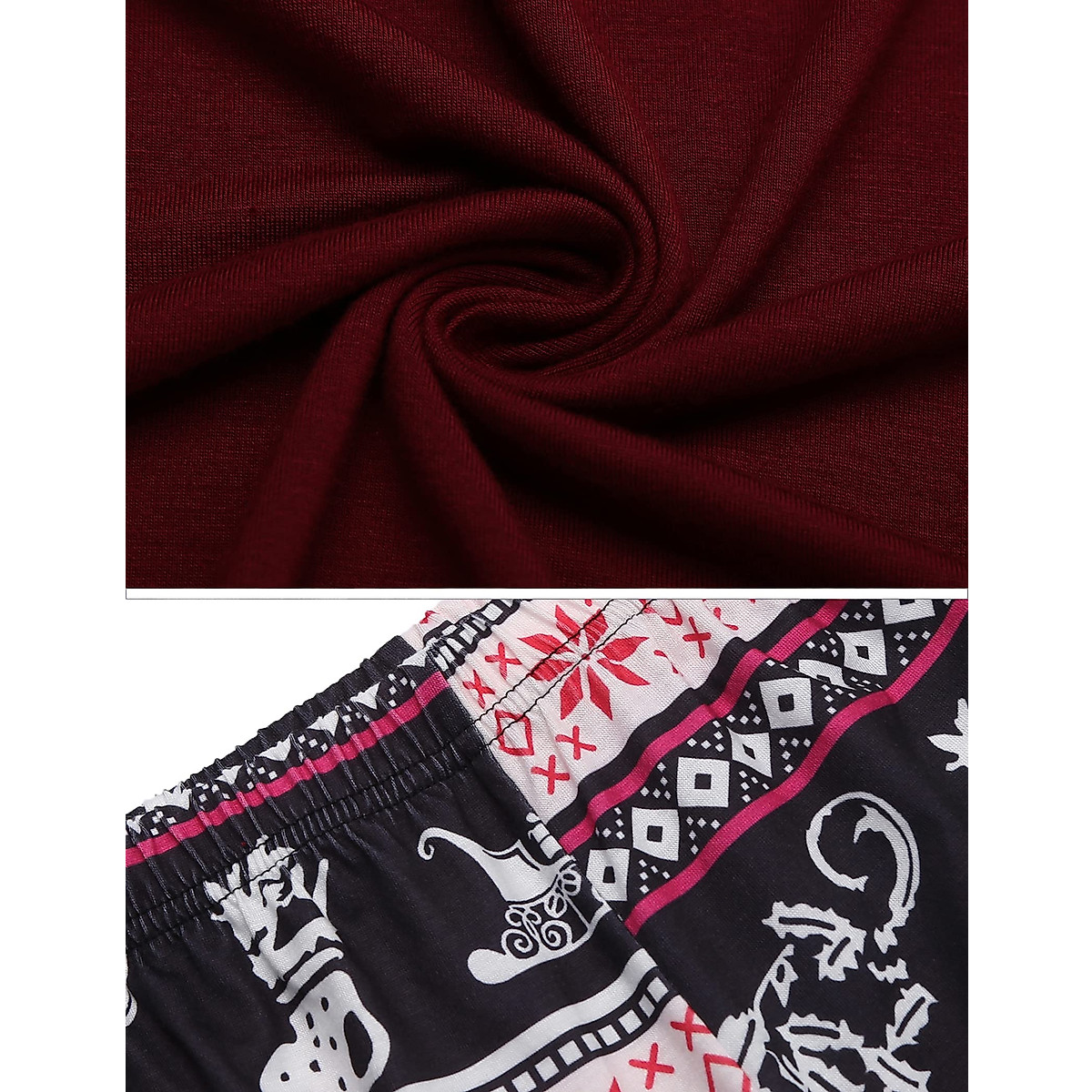 Ekouaer Women's Pjs Set Christmas Pajama Pants and Tops Long Sleeve Sleepwear Soft Night Wear for Ladies