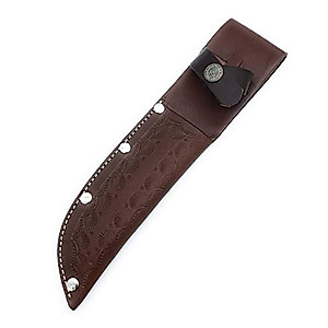 10.5" long custom handmade leather sheath for 5"—5.5" cutting blade knife