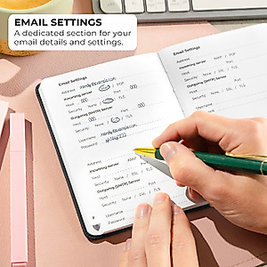 Clever Fox Password Book with tabs. Internet Address and Password Organizer Logbook with alphabetical tabs. Small Pocket Size Password Keeper Journal Notebook for Computer & Website Logins (Black)