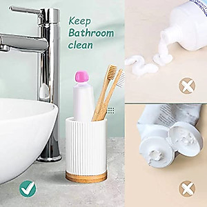 FRSISI Toothpaste Caps with Cleaning Brush,Self Closing Toothpaste Cap Silicone for Kids and Adults,Hygiene Mess Free Toothpaste Cover Dispenser Toothpaste Squeezer for Bathroom(6 Pack)