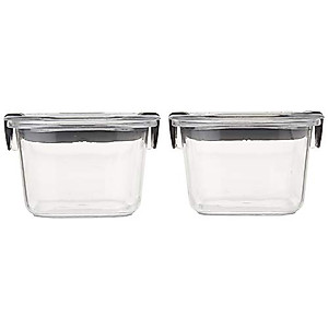 Rubbermaid Brilliance Food Storage Container, Small, 1.3 Cup, Clear, 2-Pack