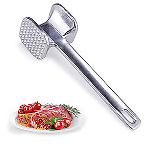 LaXon Meat Tenderizer,Steel Dual-Sided Heavy Duty Meat Tenderizer Tool,Great for Loosening Vegetables,Crack Crab or Crush Garlic