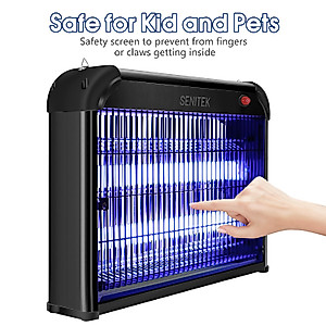 Mosquito Zapper, Electric Bug Zapper Indoor, Powerful Fly Insect Killer Repellent Lamp Outdoor Patio, Home Pest Control Bug Catcher Eliminator for Gnat Fruit Fly Moth w/Replacement Bulb (Black)