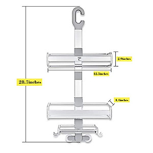 ToiletTree Products Aluminum Rustproof Shower & Bath Caddy - Hanging Storage Organizer with Hooks for Loofahs & Razors - Easy to Assemble Shower Shelf