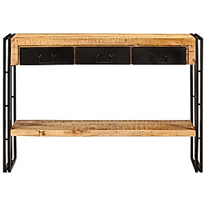 QJBSAVVA Console Table 43.3"x11.8"x29.9" Solid Wood Mango,Garden Tables Bedside Table Hallway Tables Entry Tables Suitable for Home, Office, Bedroom, Meeting Room