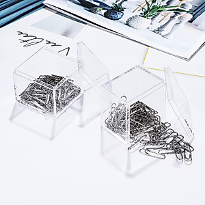 12 Pieces Clear Acrylic Plastic Square Cube Small Acrylic Box Acrylic Storage Containers with Lid Stackable Cube Containers Acrylic Container with Lid for Candy Jewelry Display (2.2 x 2.2 x 1.8 inch)