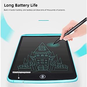 10 Inch Colorful LCD Writing Tablet, Toddler Doodle Board Electronic Drawing Writing Pad for Kids, Reusable and Portable Educational and Learning Toys Gifts for 3 4 5 6 7 Year Old Girls Boys (Blue)