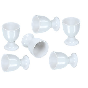 Soft Boiled Egg Holder | Ceramic Egg Cup Set | Ceramic Egg Holder Pottery Housewarming Gift set of 4 (White)