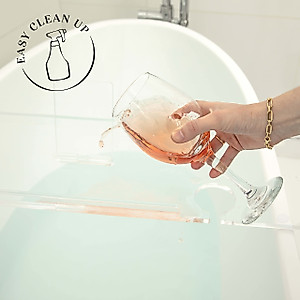 Rebecca Luxurious Bath, 32" Classic- Clear Bathtub Tray Caddy Tub Shelf, Spa Board Luxury Bathroom Bath tub Table, Waterproof Acrylic Tub Caddy Fits Across Bathtub, Book Rack, iPad, Easy To Clean(32")