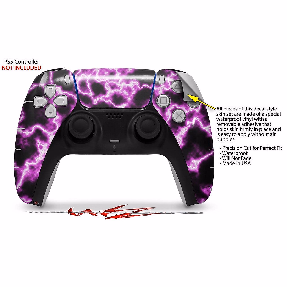 WraptorSkinz Skin Wrap compatible with Sony PS5 DualSense Controller Electrify Hot Pink (CONTROLLER NOT INCLUDED)