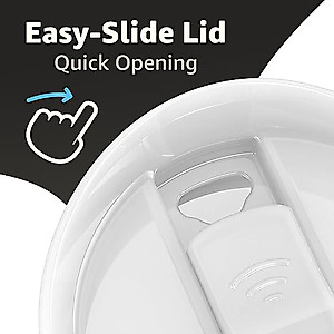 Jmoe USA 40oz & 64oz Sliding Lid for Stanley Adventure Quencher H2.0 Flowstate Tumblers With Handle | Leakproof & Spillproof | Made of BPA and Food-Grade Materials | Dishwasher Safe (White, 1-Pack)