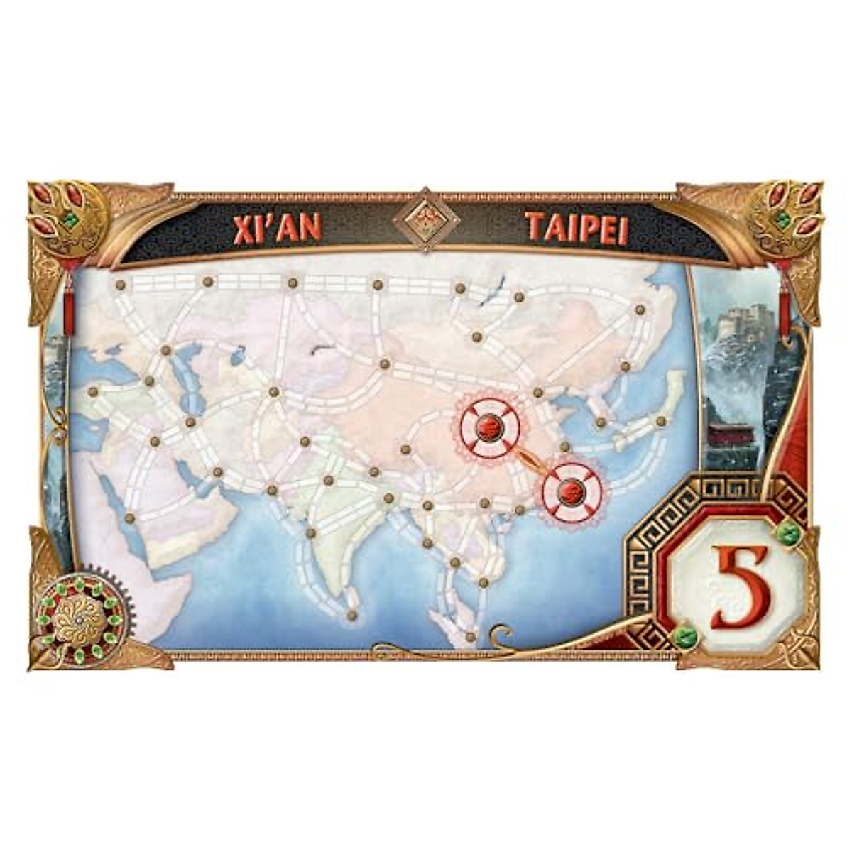 Ticket to Ride Asia Board Game EXPANSION - Expand Your Railway Adventures! Fun Family Game for Kids & Adults, Ages 8+, 2-6 Players, 30-60 Minute Playtime, Made by Days of Wonder
