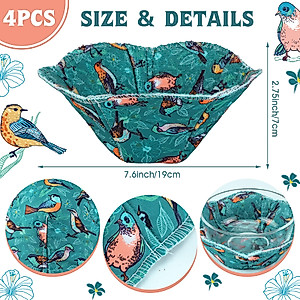 CHENGU Set of 4 Bird Microwave Bowl Holder Hot Bowl Holder Multipurpose Soup Bowl Cozy Heat Resistant Bowl Potholders for Microwave Bowl Hot Pads for Soup Bowl Hot Food Kitchen Supplies (Bird)