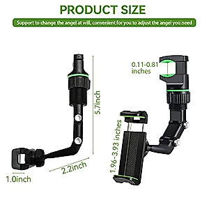 WIESSOC Rearview Mirror Phone Holder for Car, 360° Rotating Car Phone Holder Mount, Universal Cell Phone Holder, Cell Phone Automobile Cradles and GPS Holder