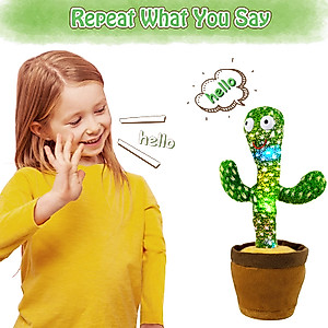Shayson Dancing Cactus Toy for Kids, Repeating Words, Electric Plush, Early Education & Home Decoration