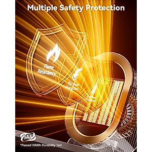 QQT Electric Space Heater,Portable Energy Efficient Space Heaters for Indoor Use,Two-Speed Portable Heater Fan for Office with Adjustable,Overheating Protection,Dumping Shutdown (White)