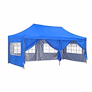 Klismos 10x20 Pop up Canopy Tent Outdoor Party Wedding Gazebos with Sidewalls Blue