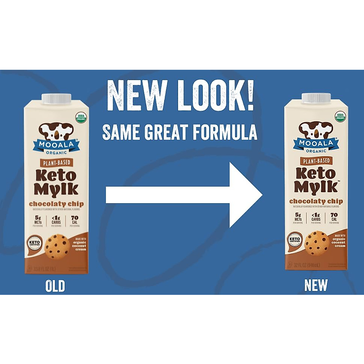 Mooala – Organic Chocolaty Chip Keto Mylk, 1L (Pack of 6) – Shelf-Stable, Non-Dairy, Gluten-Free, Soy-Free, Plant-Based Milk With < 1g Carb per Serving