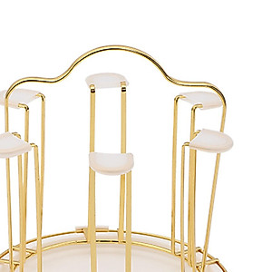 Qianly Cup Drying Rack with Drainboard Tray, Cup Stand Holder, Drinking Glass Drainer Stand Mugs Cups Organizer for Tea Shop Office, White