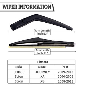 HODEE Rear Wiper Arm Blade Nut Set Replacement for Dodge Journey 2009-2019 Scion XB 2008-2015 XA 2004-2006 toyota Yaris 2007-2016,Rear Wiper Cover Accessories Assembly Wiper Cap Set for Back Window