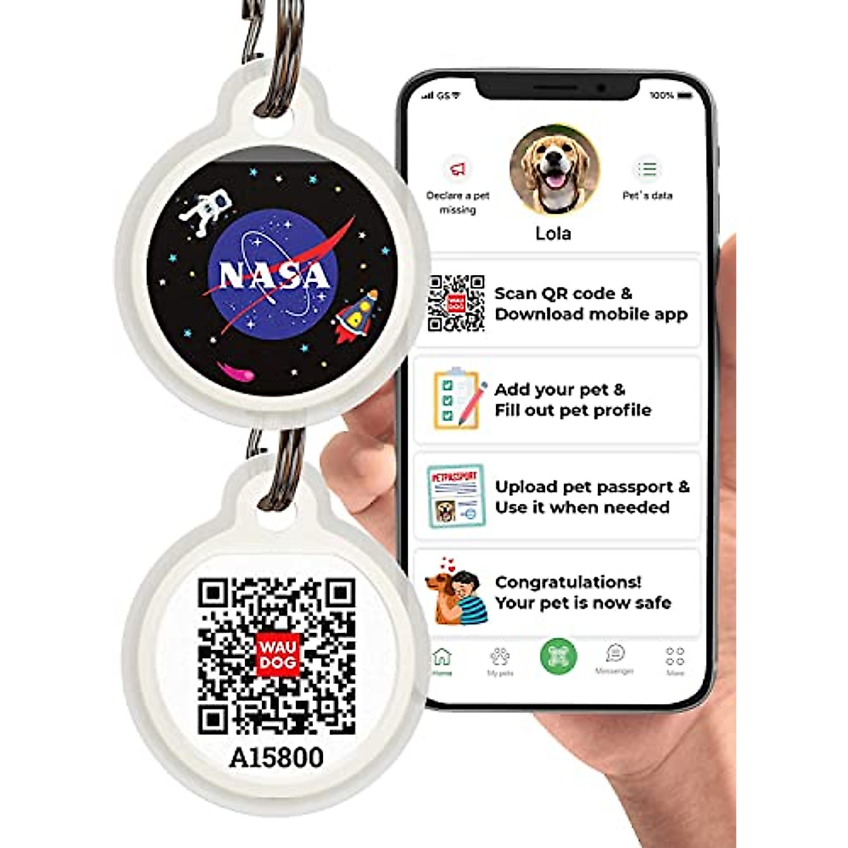 Dog Tags for Pets - Silicone QR Code Pet ID Tags for Dogs & Cats ...