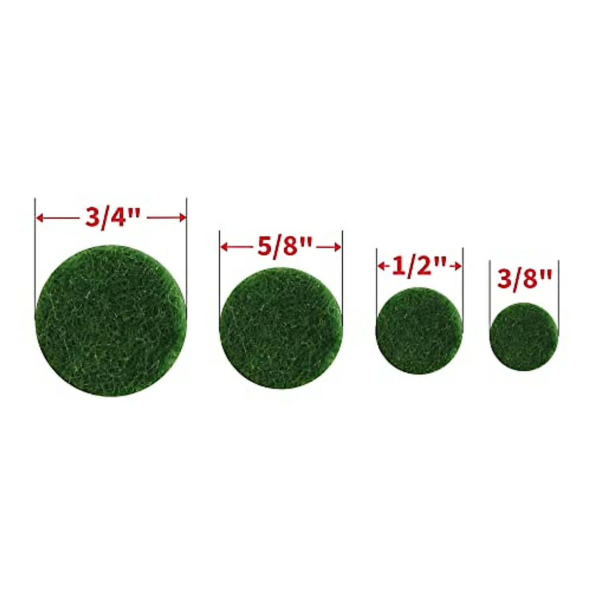 Shepherd Hardware 9423 Self-Adhesive Felt Surface Protection Pads, Assorted Sizes, 46-Count, Green