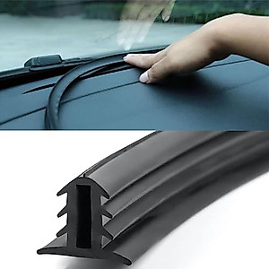 UGSHY Pack of 1 Car Dashboard Seal Strip, 5.24Ft Rubber Seal Protector Guard Strip, Universal Slit Windshield Trim, for Trucks, Boats, RVs (Black)