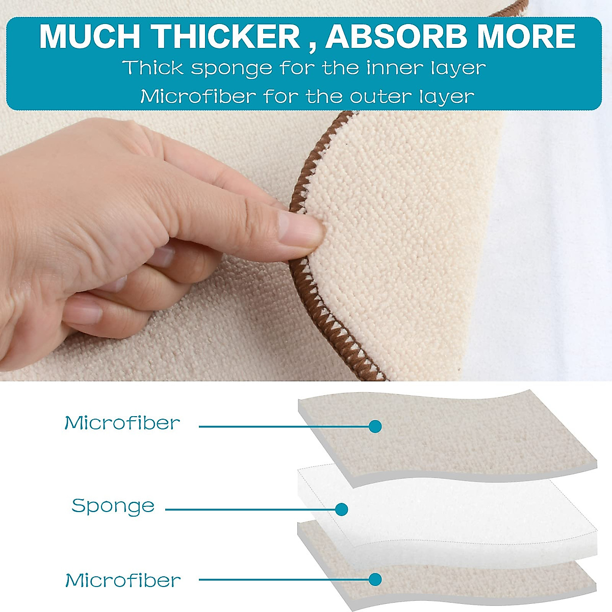 Sinland Microfiber Dish Drying Mat Super Absorbent Dish Drying Rack Pads Kitchen Counter Mat 16Inch X 18Inch Beige 2 Pack