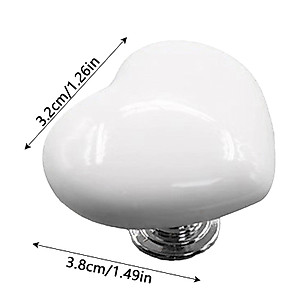 Toilet button press top toilet button flush replacement heart-shaped toilet button creative heart-shaped toilet tank button drawer handle door handle home decoration (White)