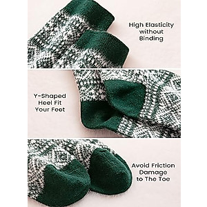 Loiyadn 2024 Pocket Calendar Womens Wool Socks - 5 Pairs Thick Soft Women's Socks, Multicolored, Winter Socks for Women Men, Thermal Socks for Women